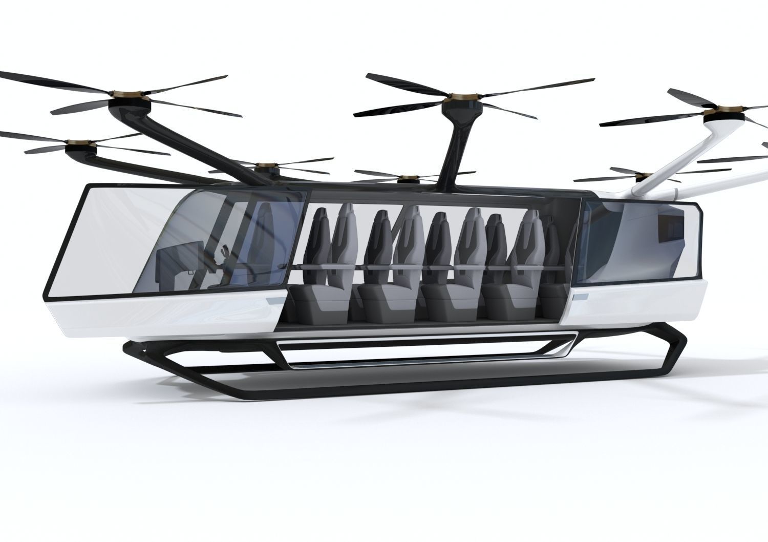 Hydrogen powered Air Bus with Interior 3D model | CGTrader