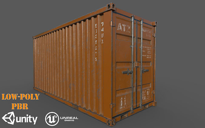 3D model Oranges Shipping Container PBR Low-Poly Game Ready 3D Model VR ...