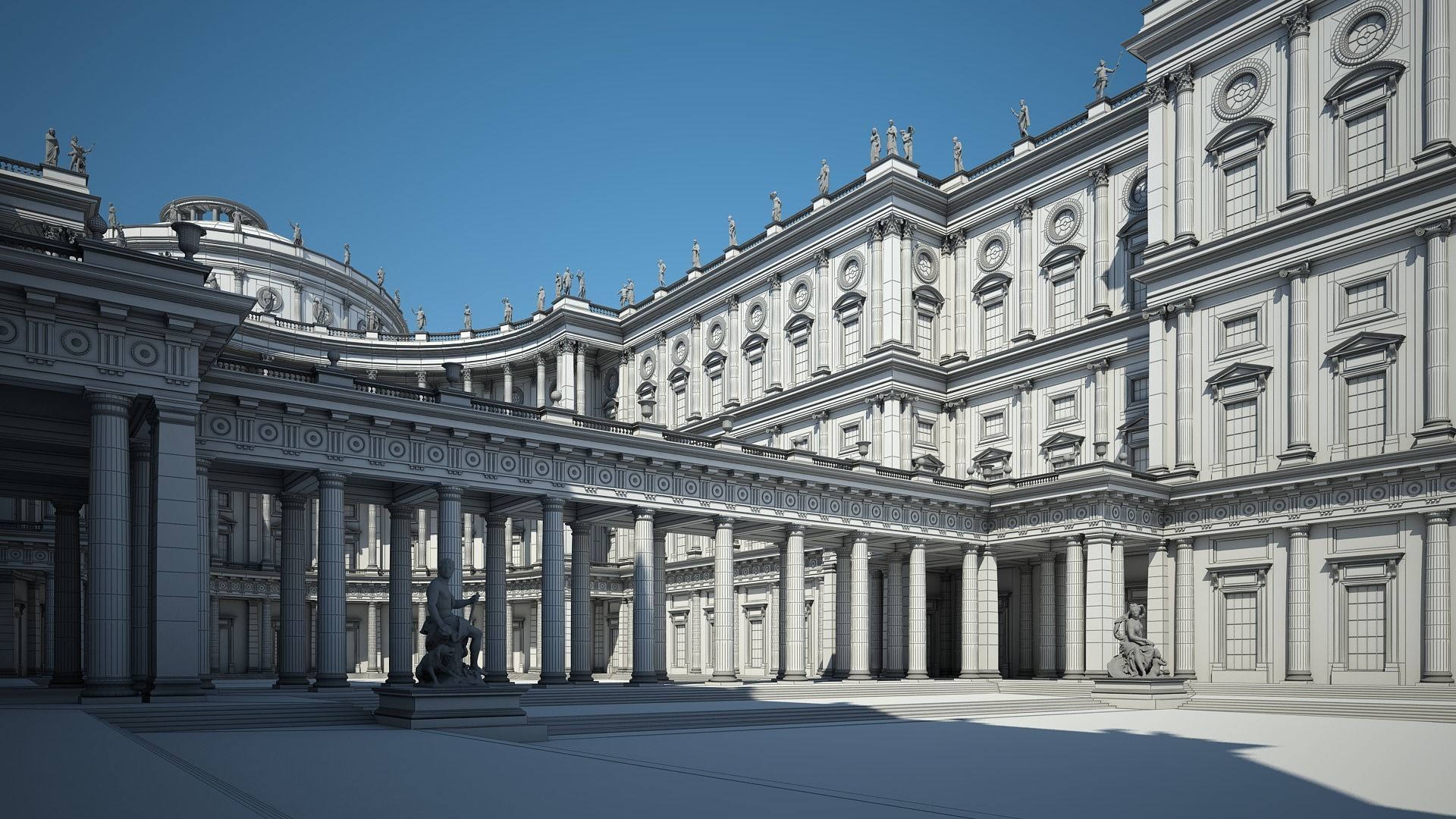 Courtyard of a Royal Palace 3D model | CGTrader