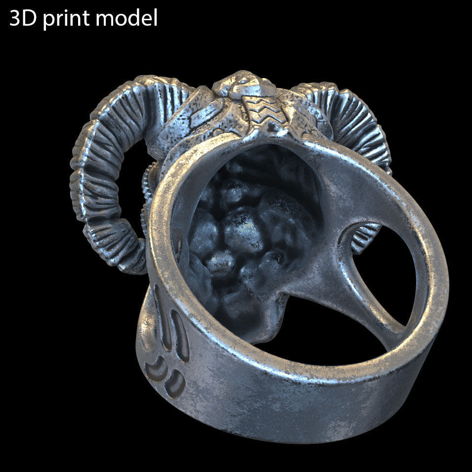 skull ring jewelry demon vol4 3D model 3D printable | CGTrader