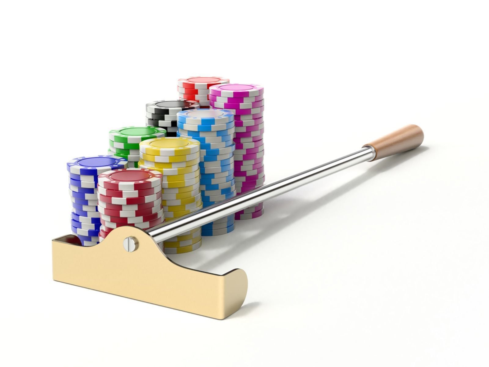 Roulette Rake With Chips 3D model | CGTrader