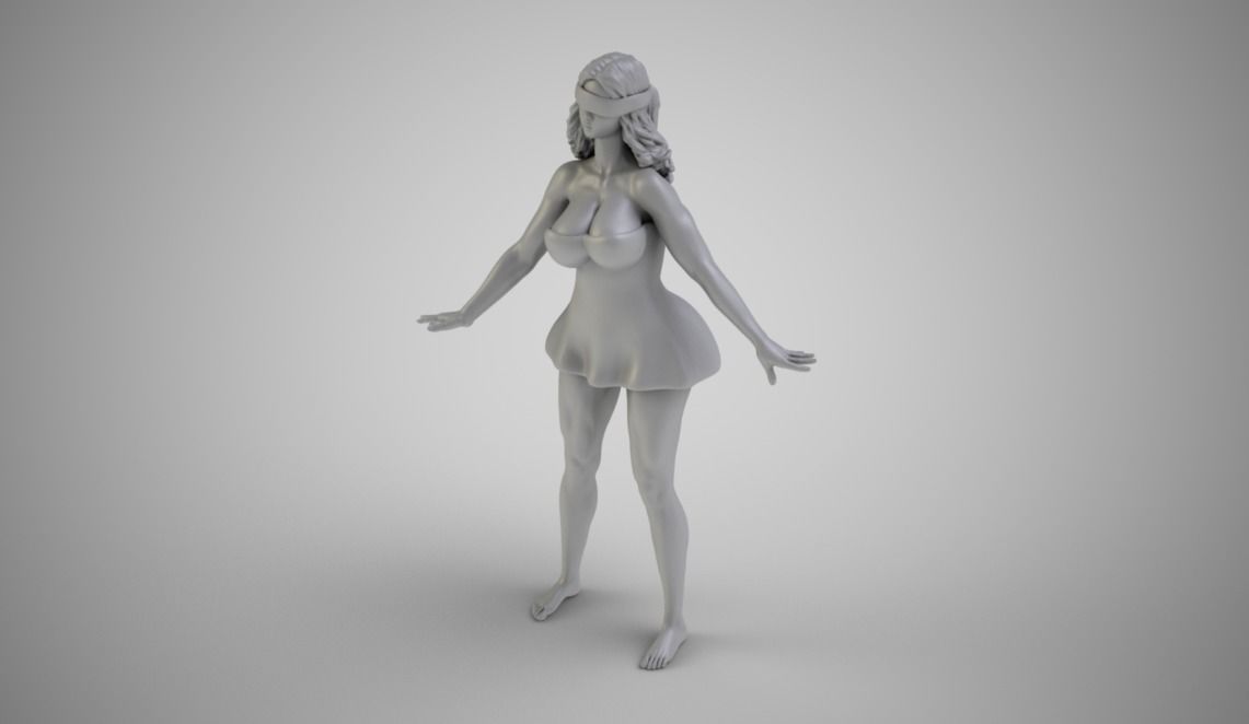 Girl Playing Blind Mans Buff 3D model 3D printable | CGTrader