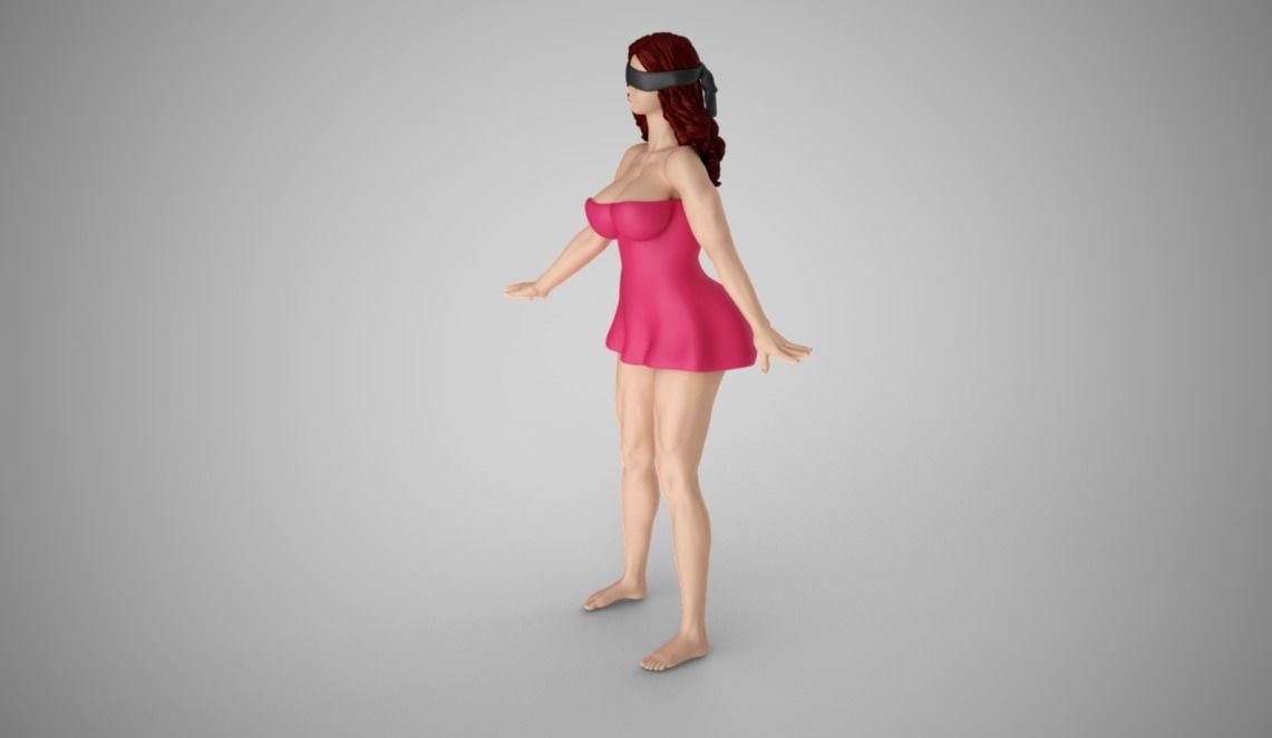 Girl Playing Blind Mans Buff 3D model 3D printable | CGTrader