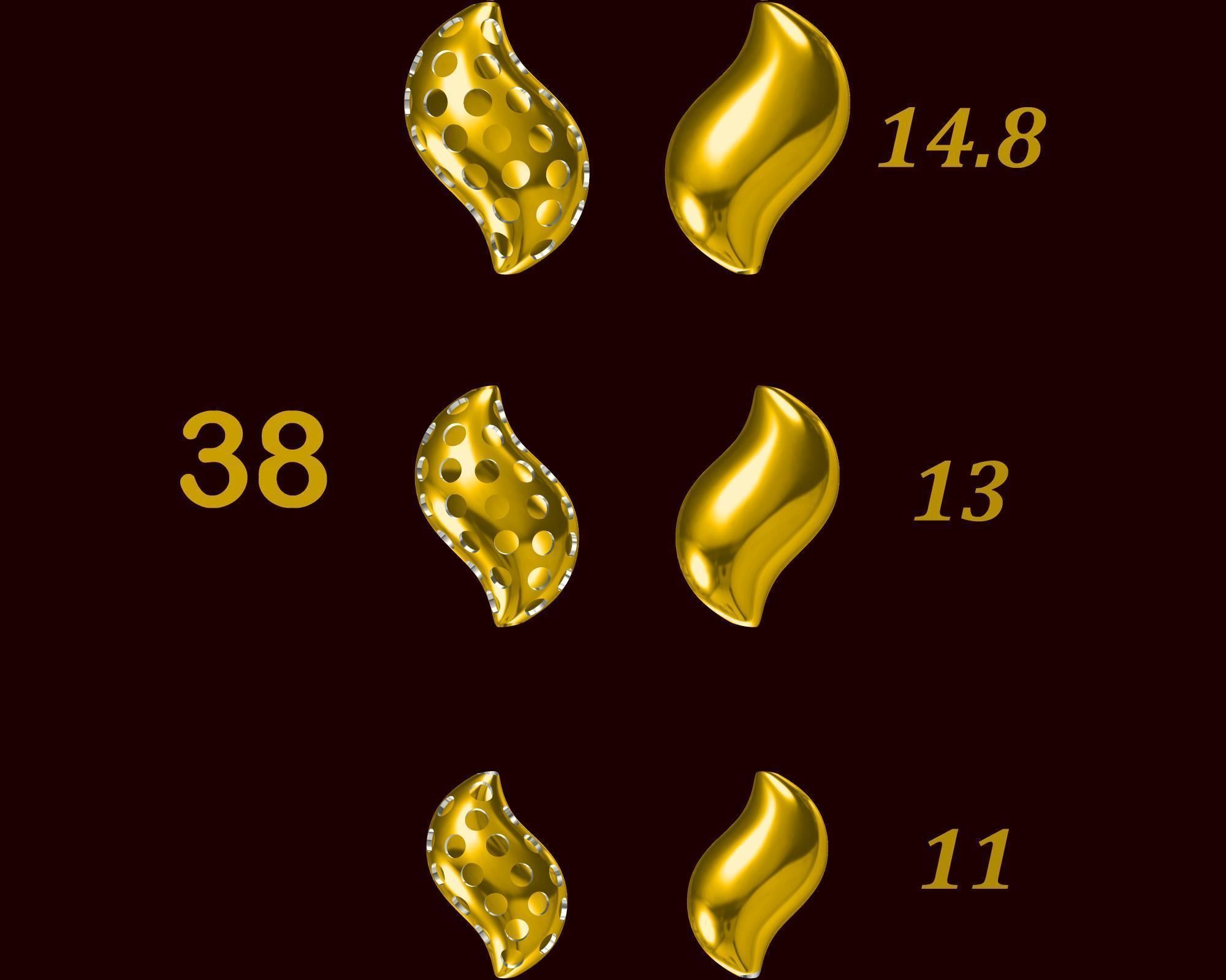 Para ball jewelery gold printable plain studded 38 3D model 3D ...