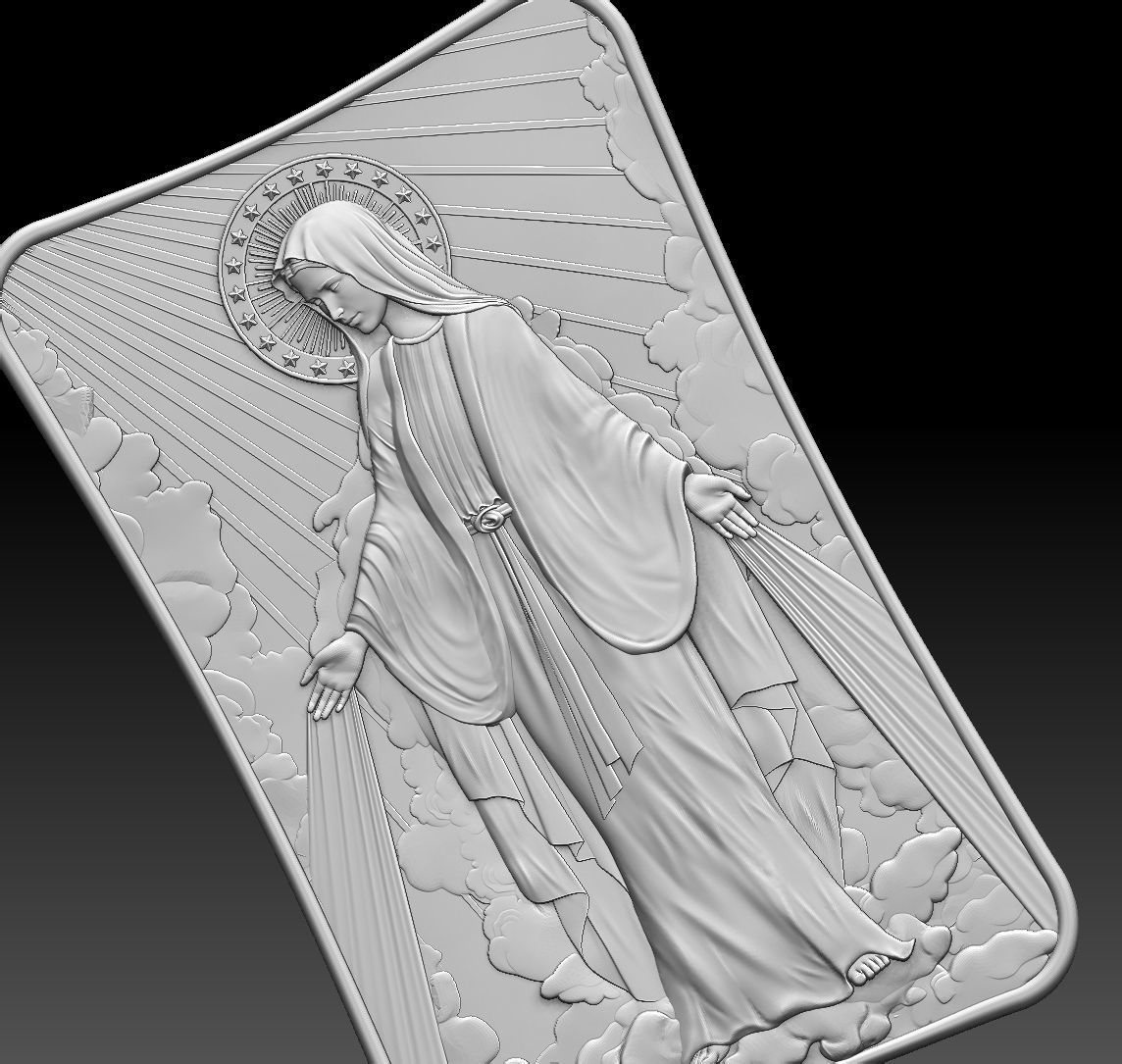 mother of Jesus Christ Mary Relief 3D model 3D printable | CGTrader
