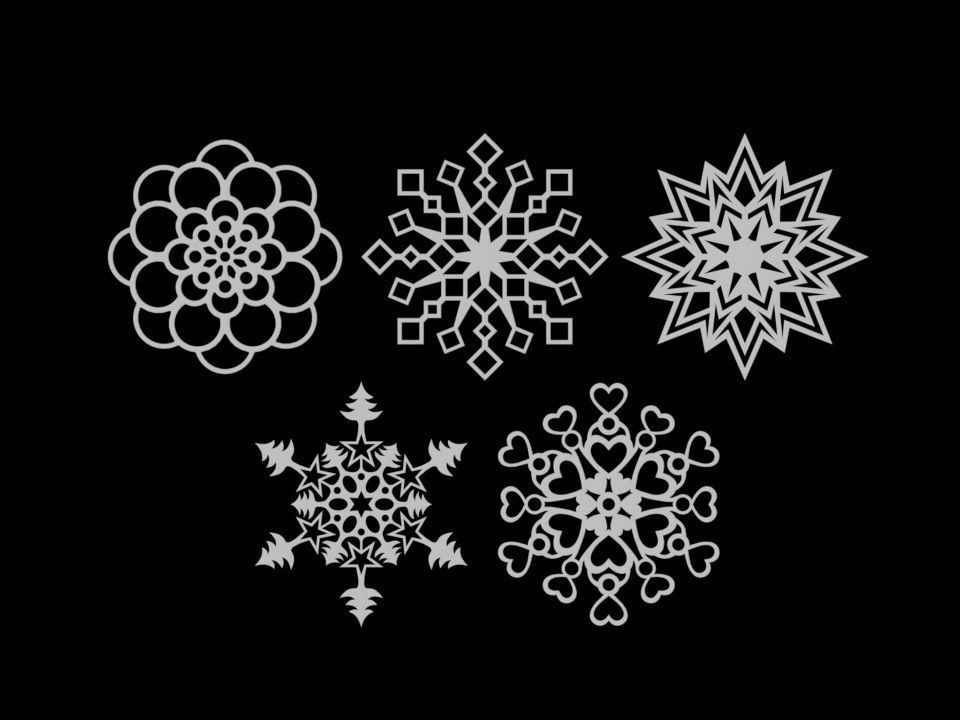 Rounded snowflakes 3D model 3D printable | CGTrader