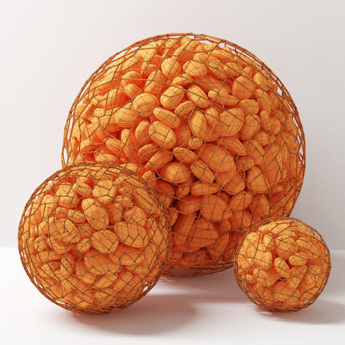 Gabion sphere pebble n5 3D model | CGTrader