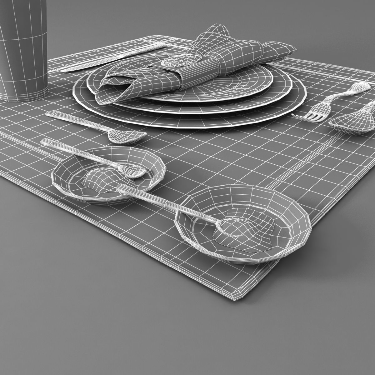 Dinnerware Table Set 3D model | CGTrader