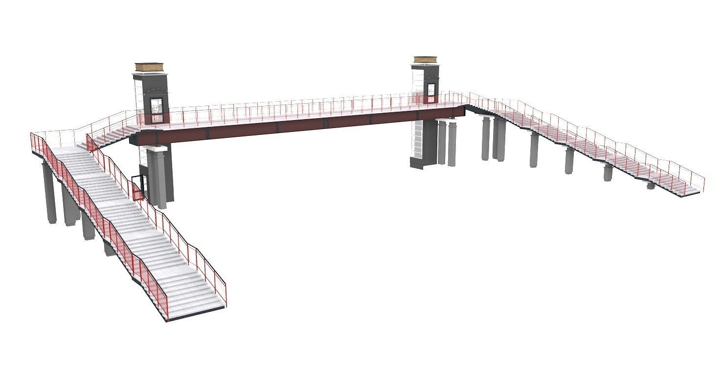 Pedestrian Bridge Walkway 3D model | CGTrader