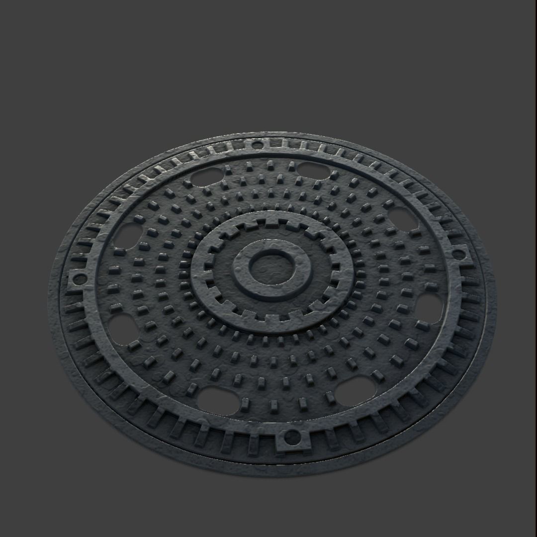 Texture Manhole-Sewer-Drain Covers 15 PBR Texture Set VR / AR / low ...