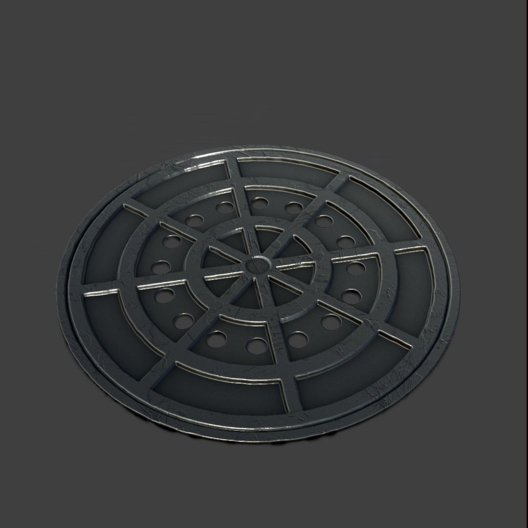 Texture Manhole-Sewer-Drain Covers 15 PBR Texture Set VR / AR / low ...