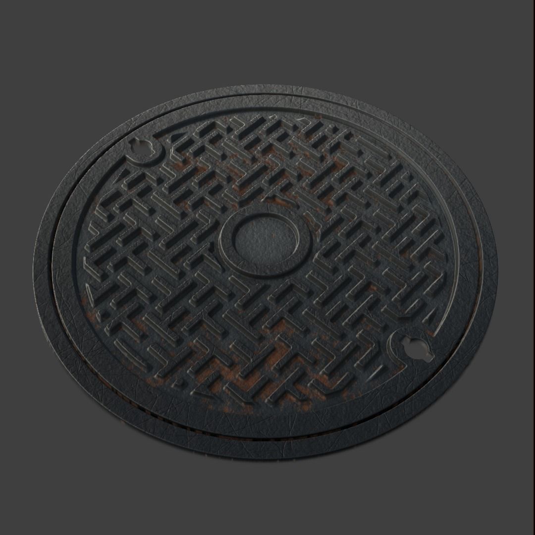 Texture Manhole-Sewer-Drain Covers 15 PBR Texture Set VR / AR / low ...