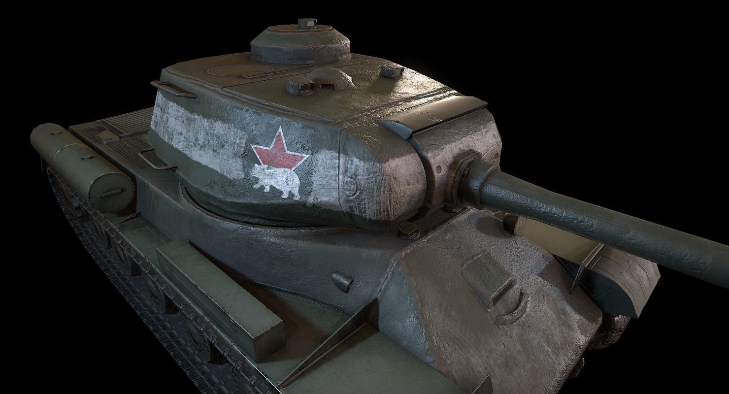 3D model IS2-2 Soviet PBR Unity Game Ready tank model VR / AR / low ...