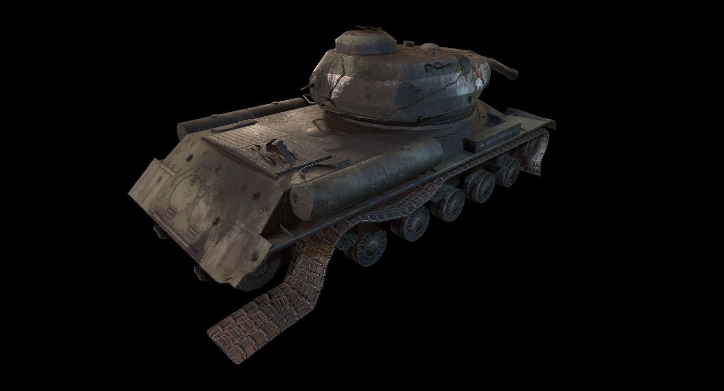 3D model IS2-2 Soviet PBR Unity Game Ready tank model VR / AR / low ...