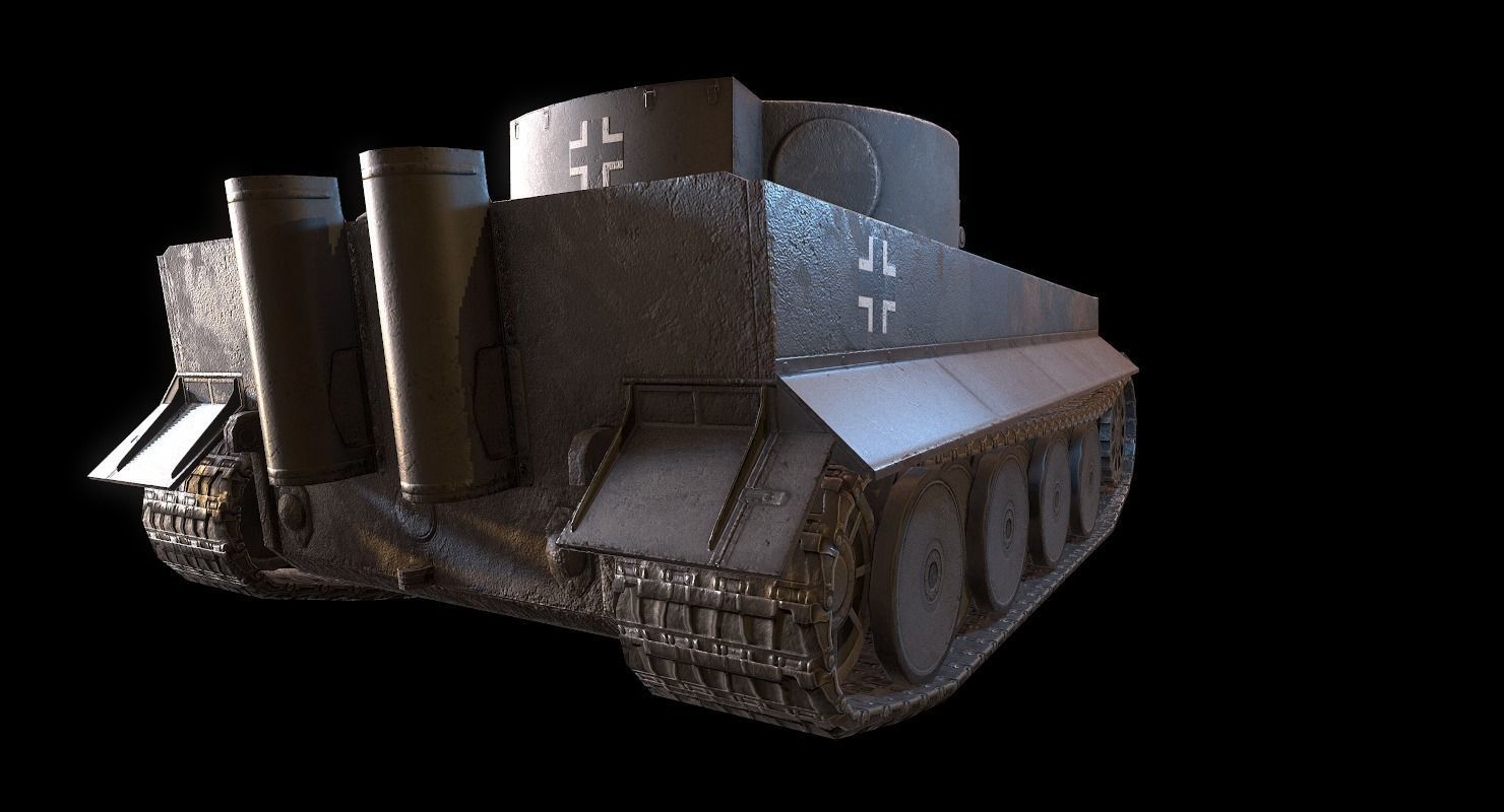 3D model Tiger Germany PBR Unity Game Ready tank model VR / AR / low ...