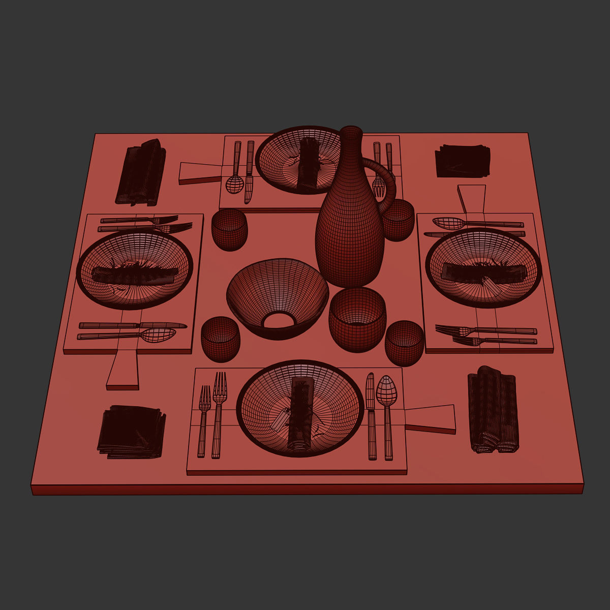 Table setting 15 3D model | CGTrader