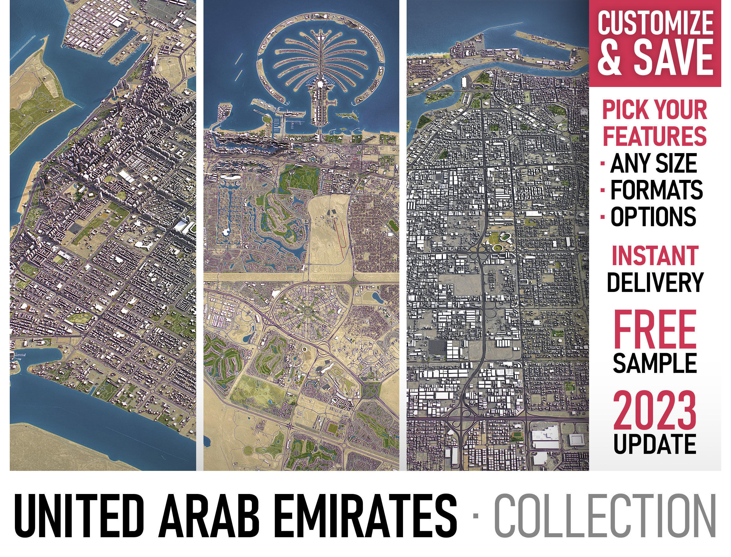 3D Model Collection United Arab Emirates - UAE VR / AR / low-poly ...