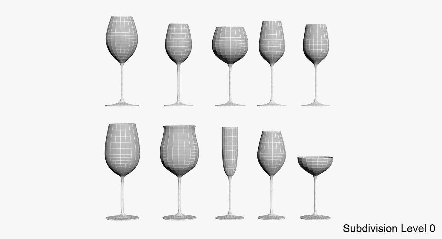 Riedel Superleggero Glasses Collection 3D model | CGTrader