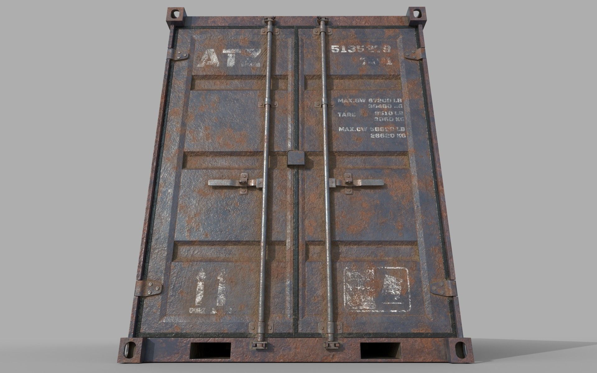 3D model Rusty Shipping Container PBR Low-Poly Game Ready 3D Model VR ...
