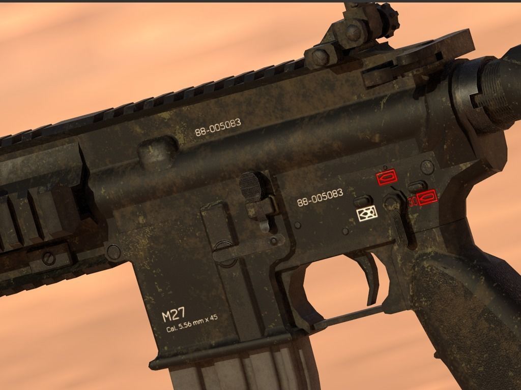 USMC M27 Infantry Automatic Rifle with 3 tactical attachments 3D model | CGTrader