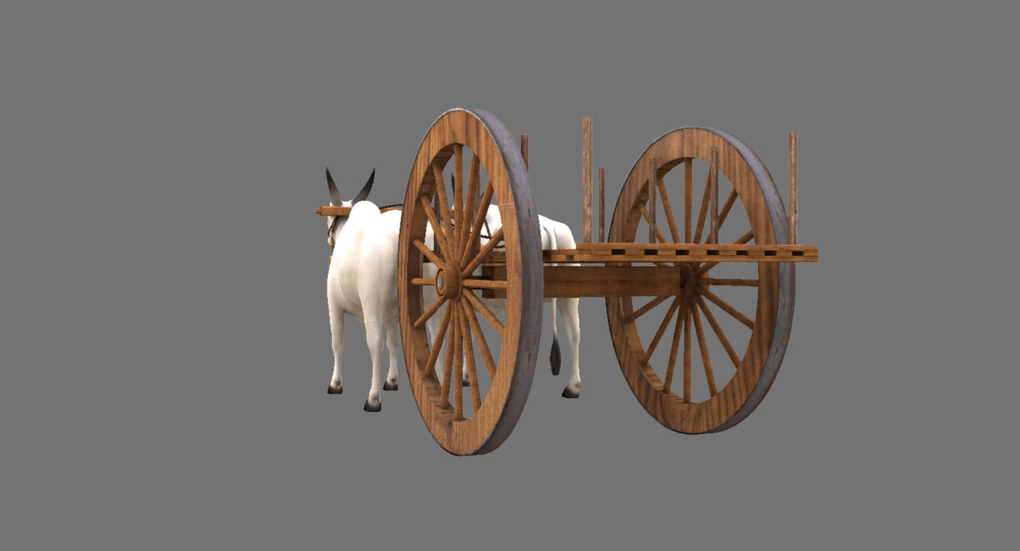 Bullock cart 3d model 3D model | CGTrader