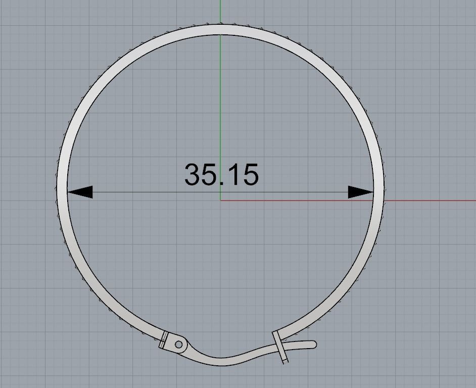 round jewelry earrings ring 3D model 3D printable | CGTrader