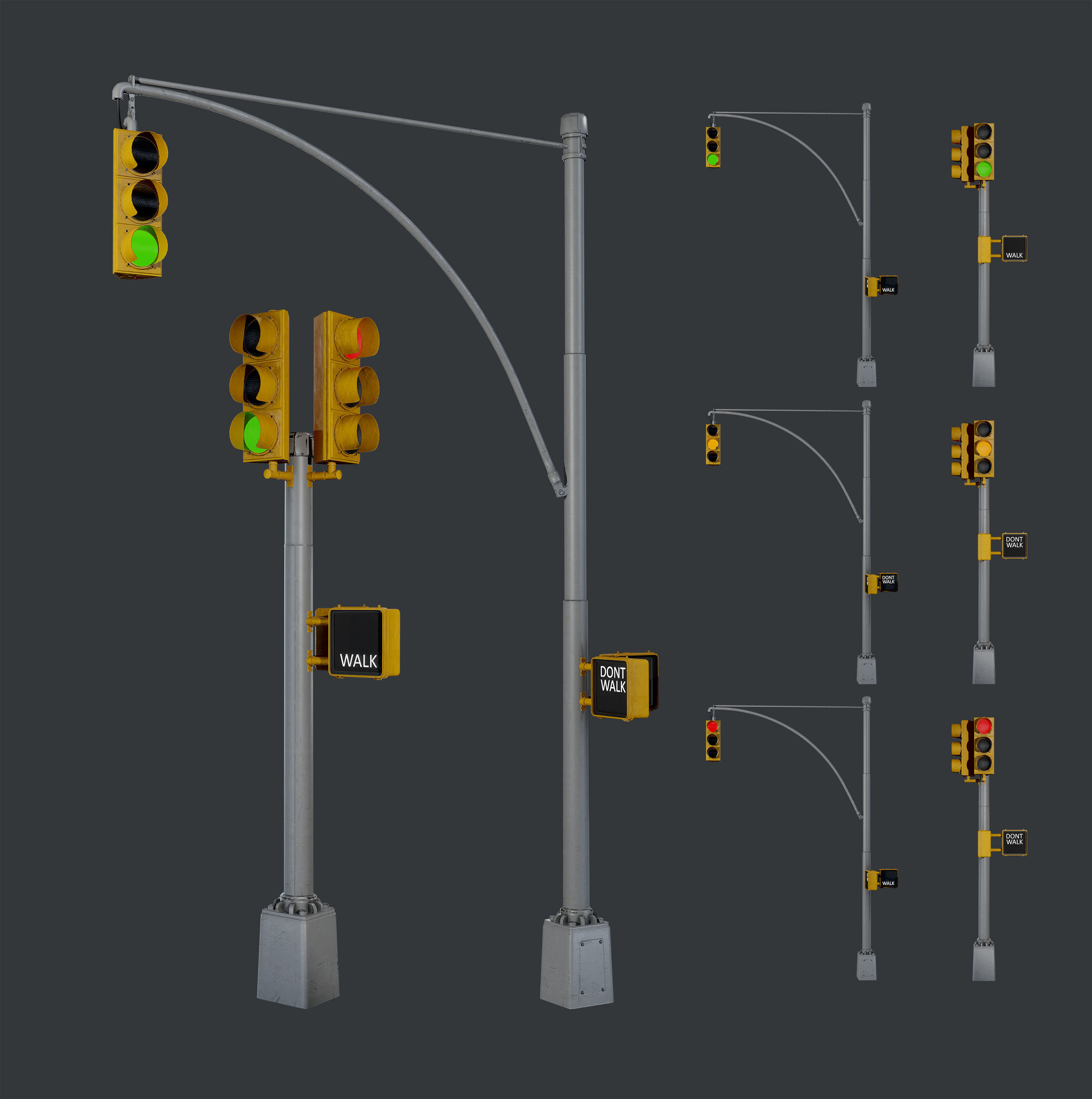 Traffic Light Pack Low Poly Game Ready 3D asset | CGTrader