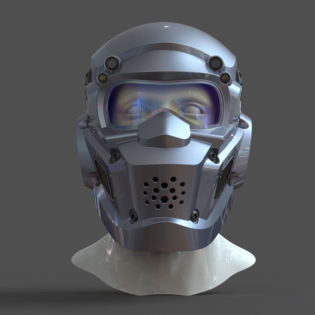 CAD-friendly models kit Helmet H1V1 and male head M1P1D0V1head 3D model ...