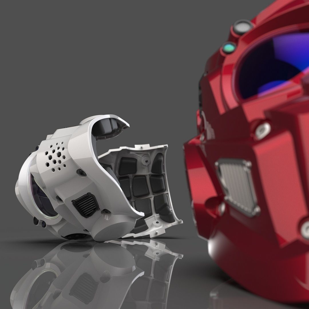 CAD-friendly models kit Helmet H1V1 and male head M1P1D0V1head 3D model ...