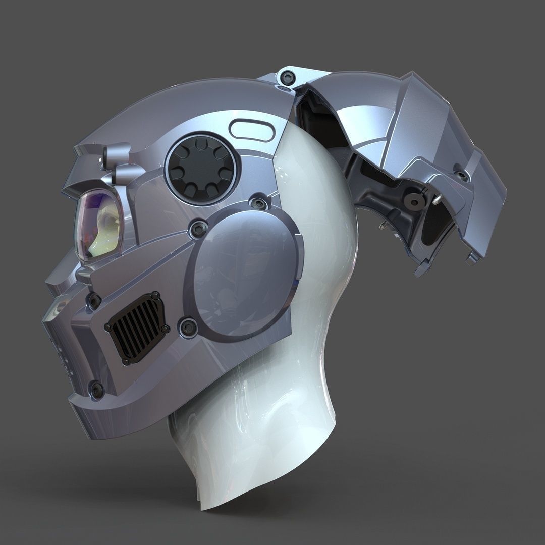 CAD-friendly models kit Helmet H1V1 and male head M1P1D0V1head 3D model ...