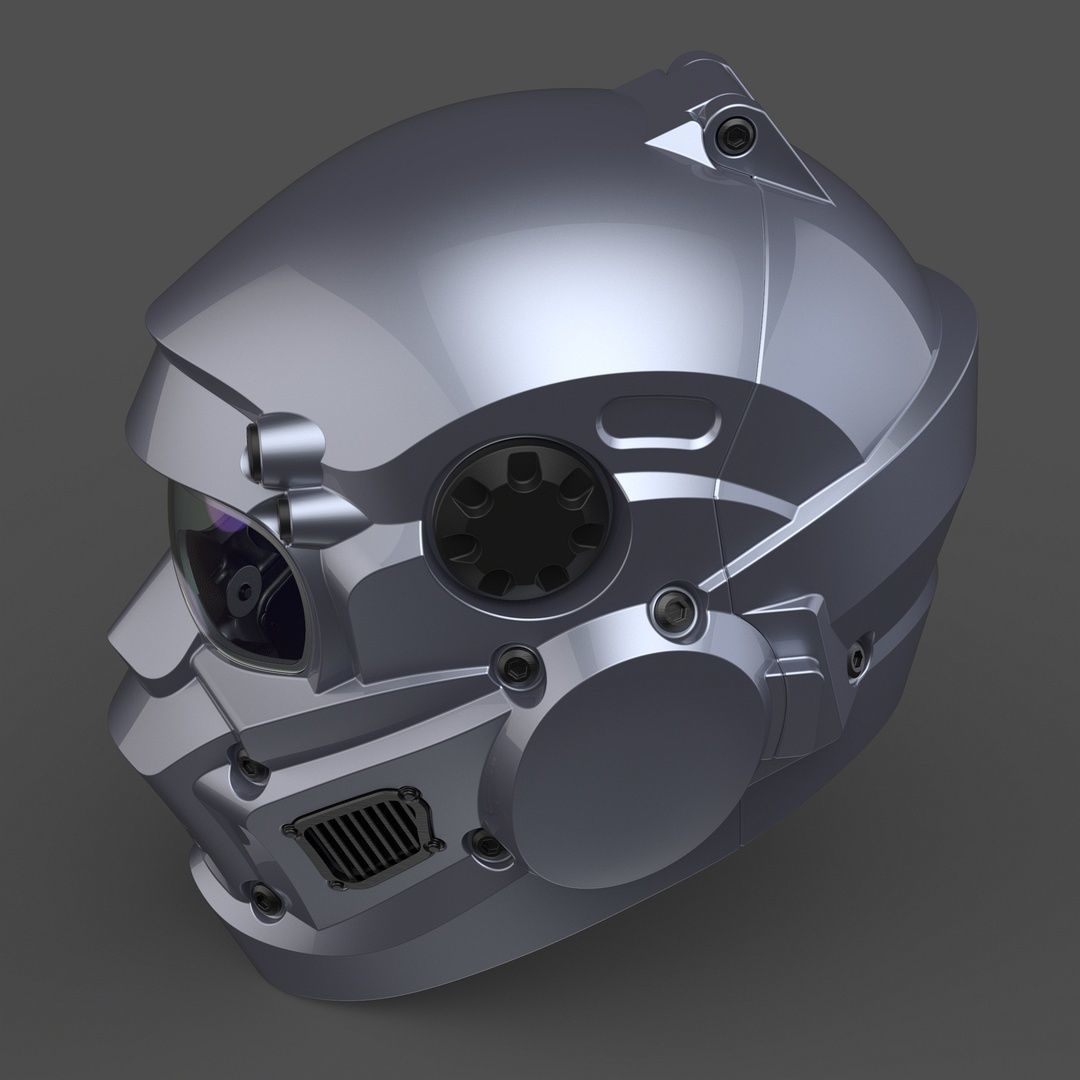 CAD-friendly models kit Helmet H1V1 and male head M1P1D0V1head 3D model ...