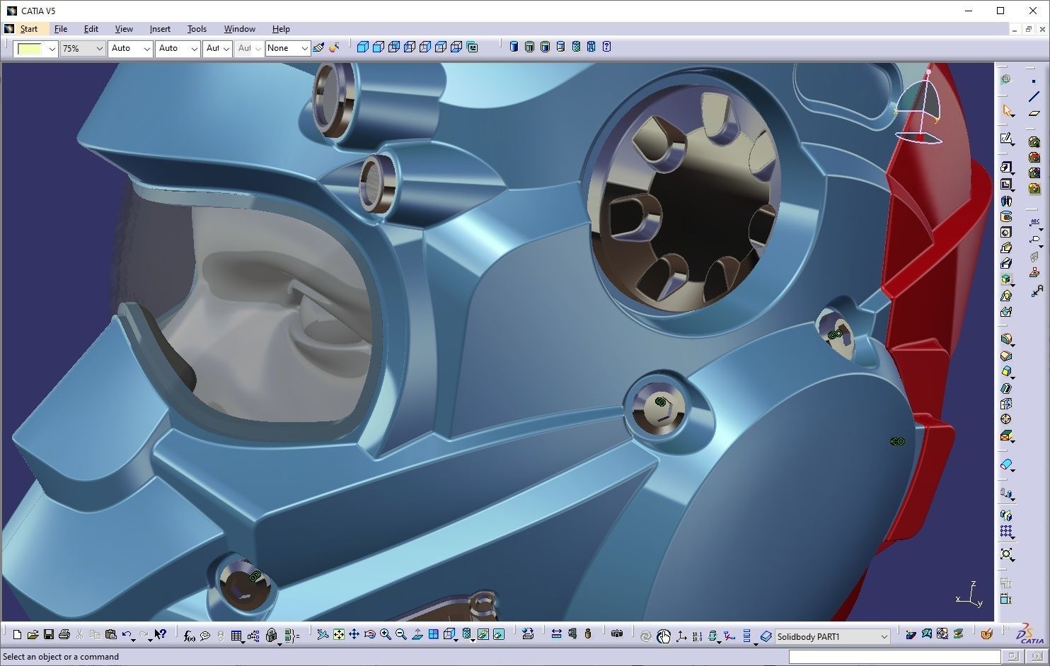 CAD-friendly models kit Helmet H1V1 and male head M1P1D0V1head 3D model ...