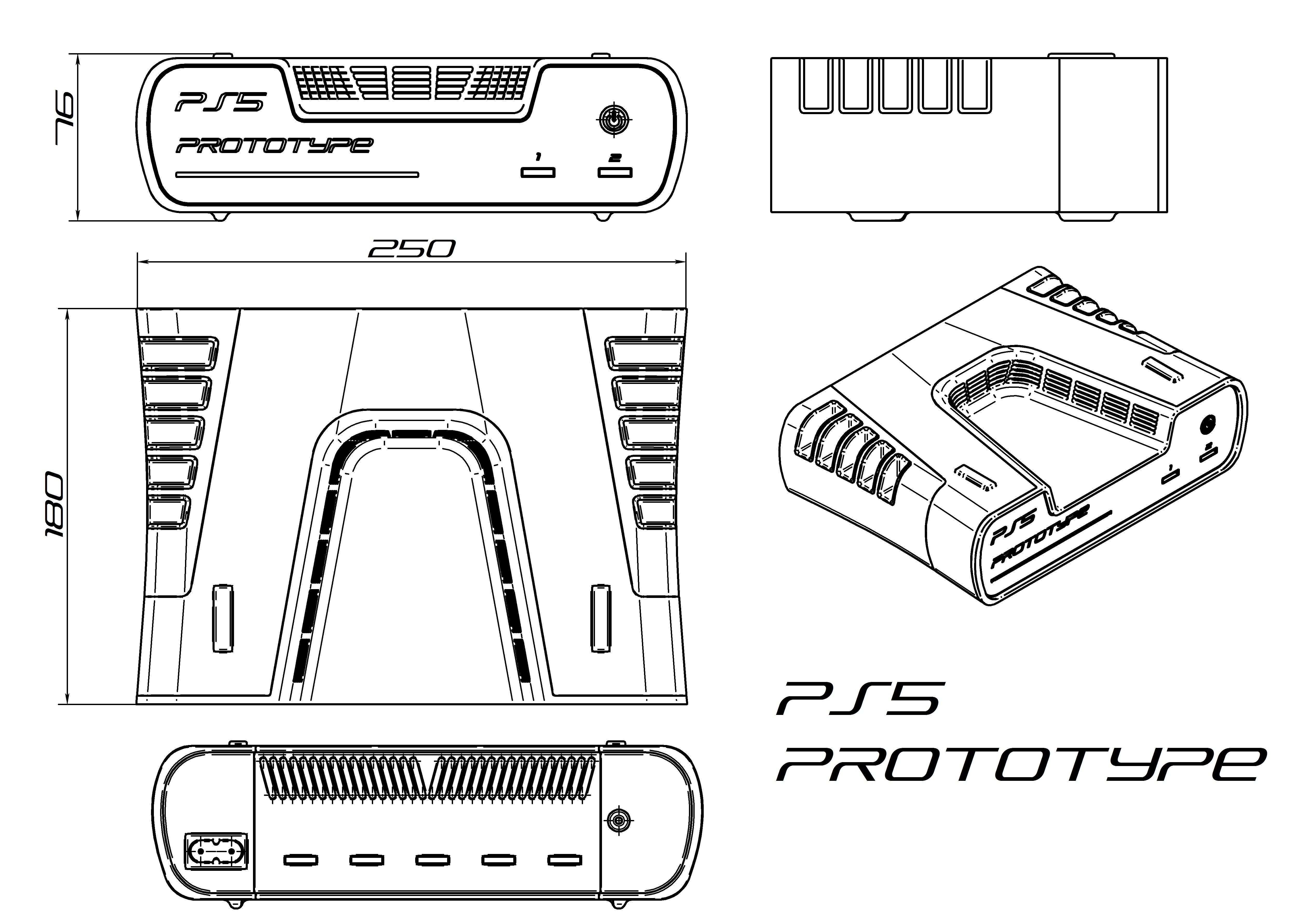PS5 prototype of a game console 3d print model 3D model 3D printable ...