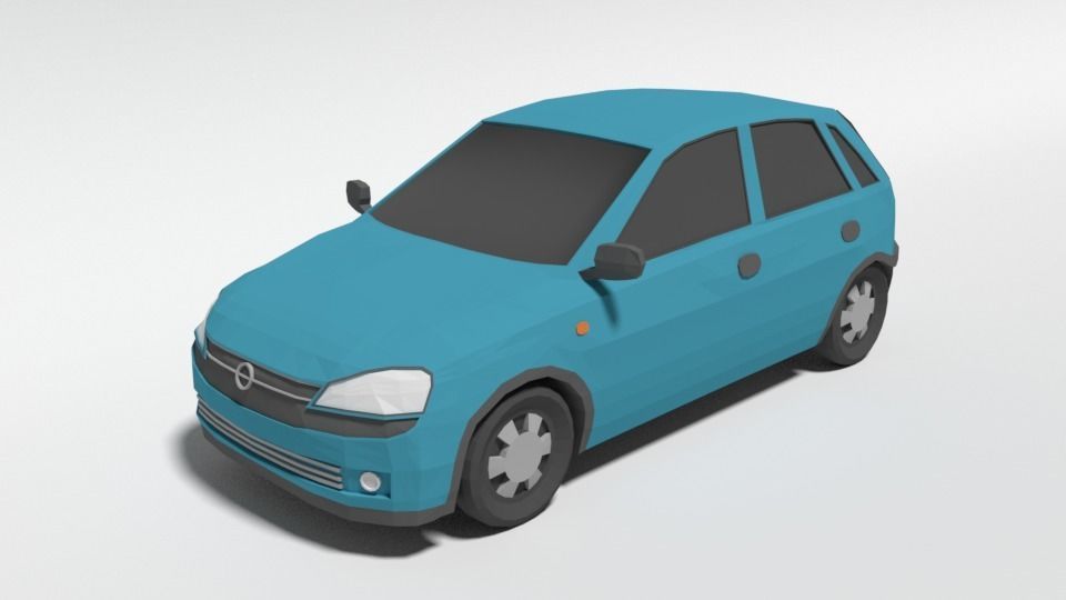 3D model Low Poly Cartoon Opel Corsa C Car VR / AR / low-poly | CGTrader