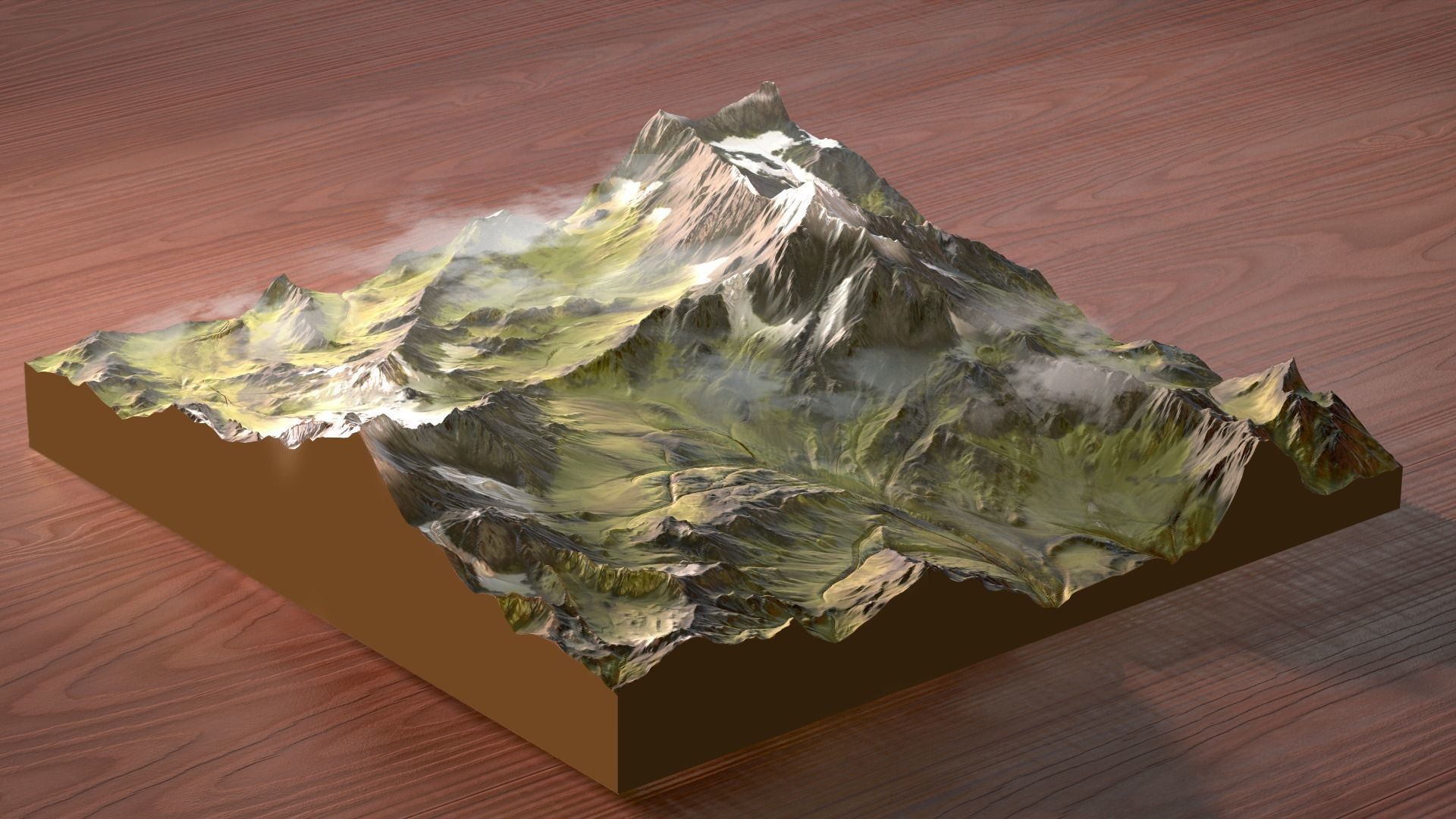 Gaea - Summer Alps Mountains 3D model | CGTrader