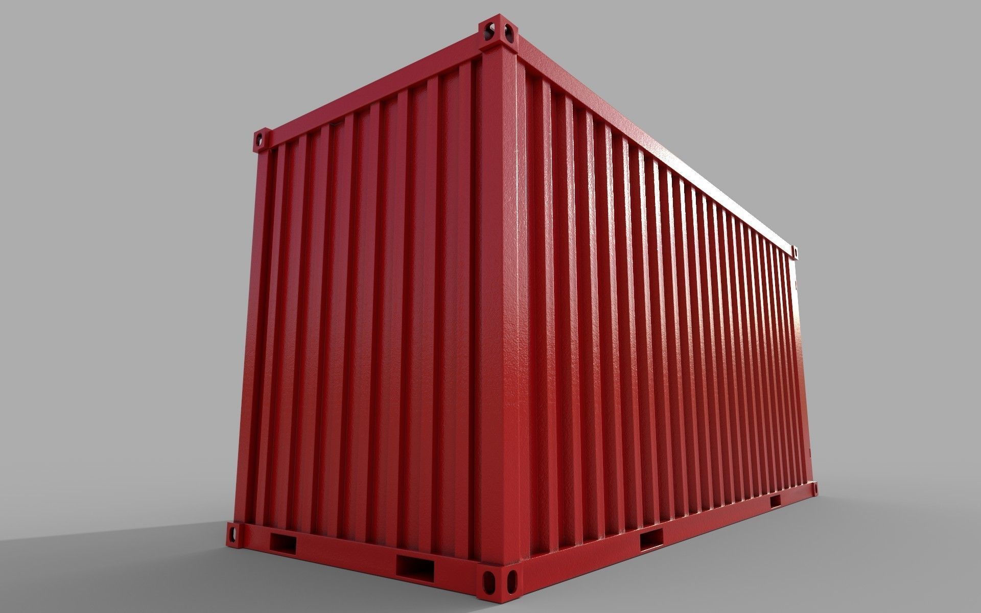 3D model Red Shipping Container PBR Low-Poly Game Ready 3D model VR ...