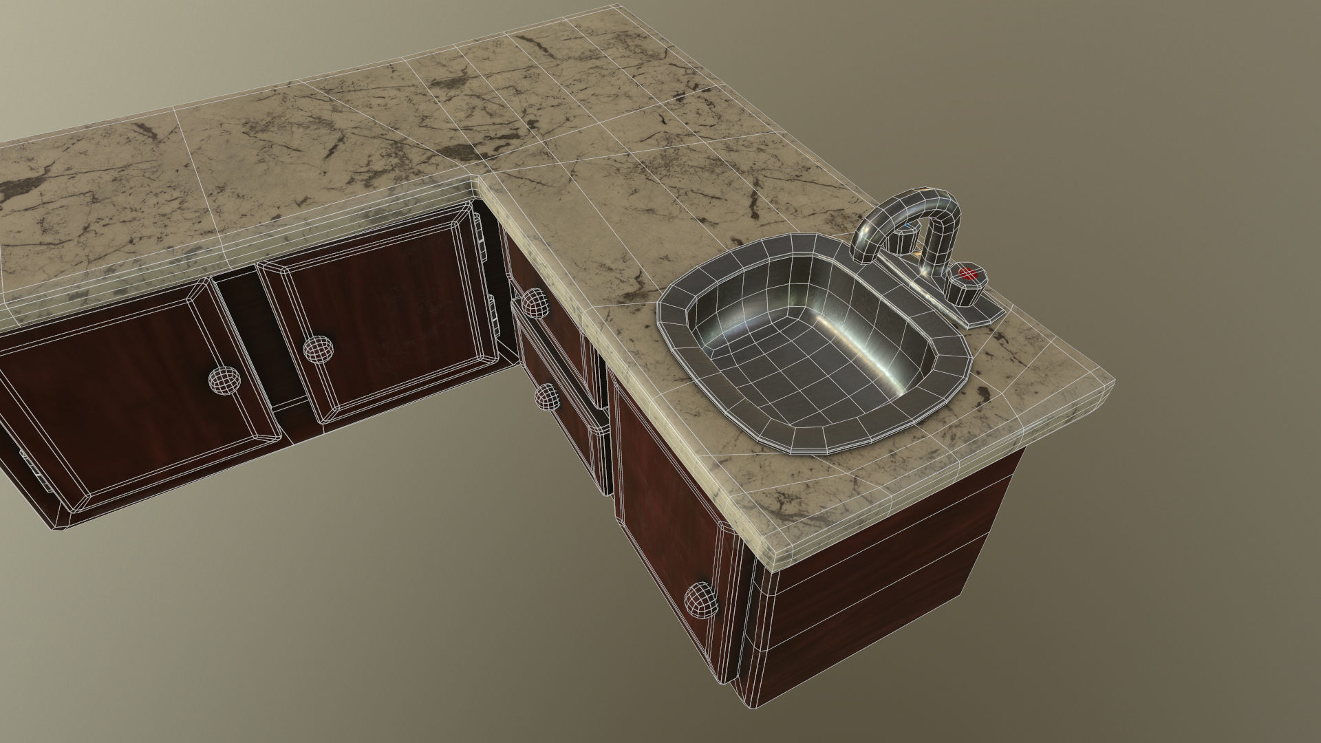 3D model Kitchen Counter VR / AR / low-poly | CGTrader