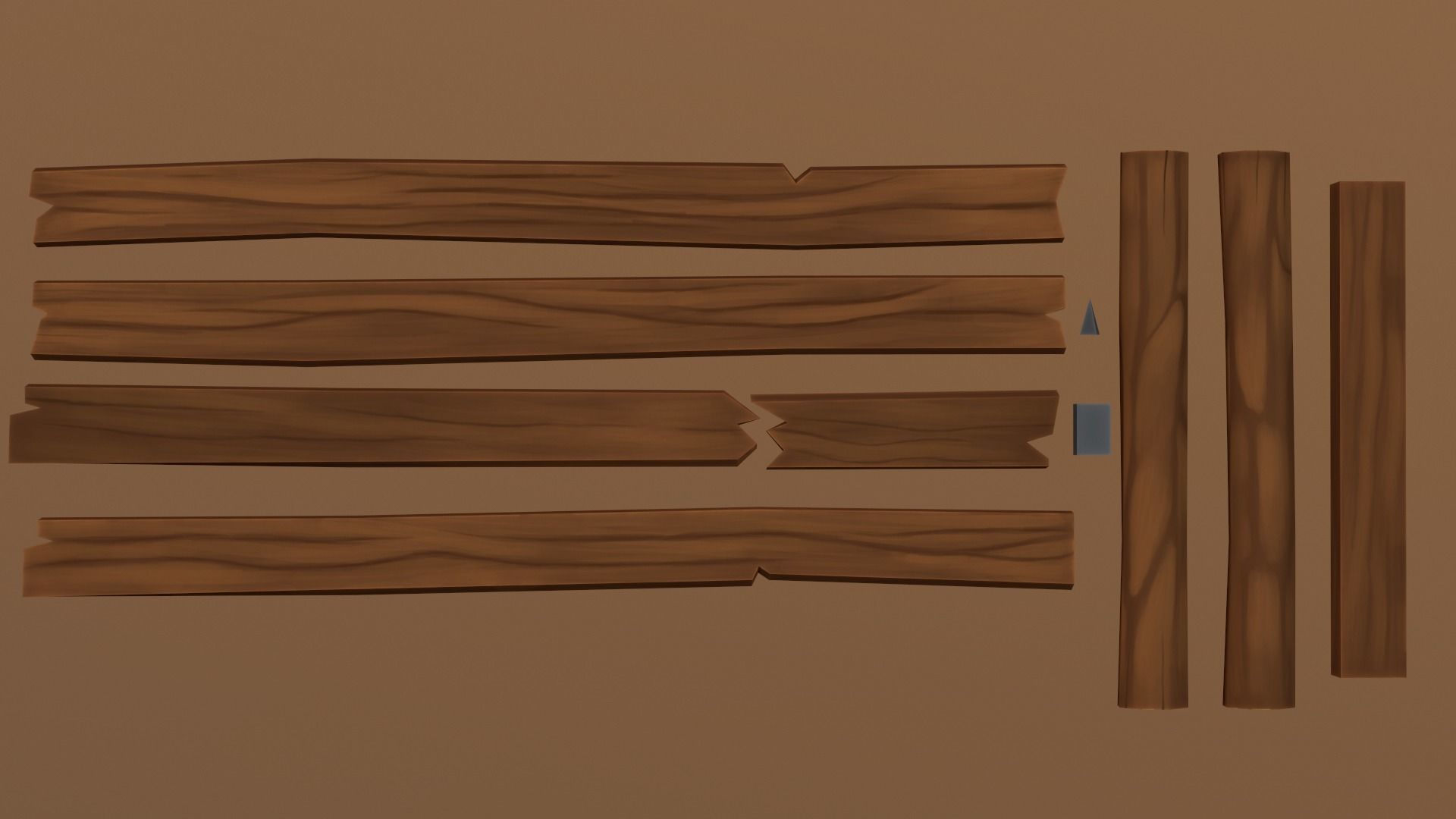 3D model Low-poly Fence and gate with handpainted textures VR / AR ...