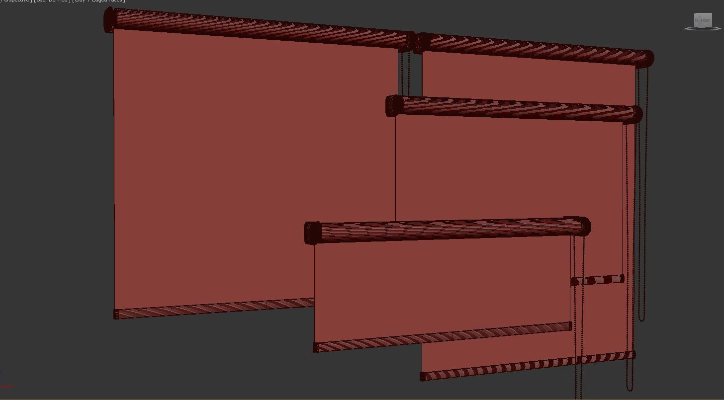 roller blind set 04 3D model | CGTrader
