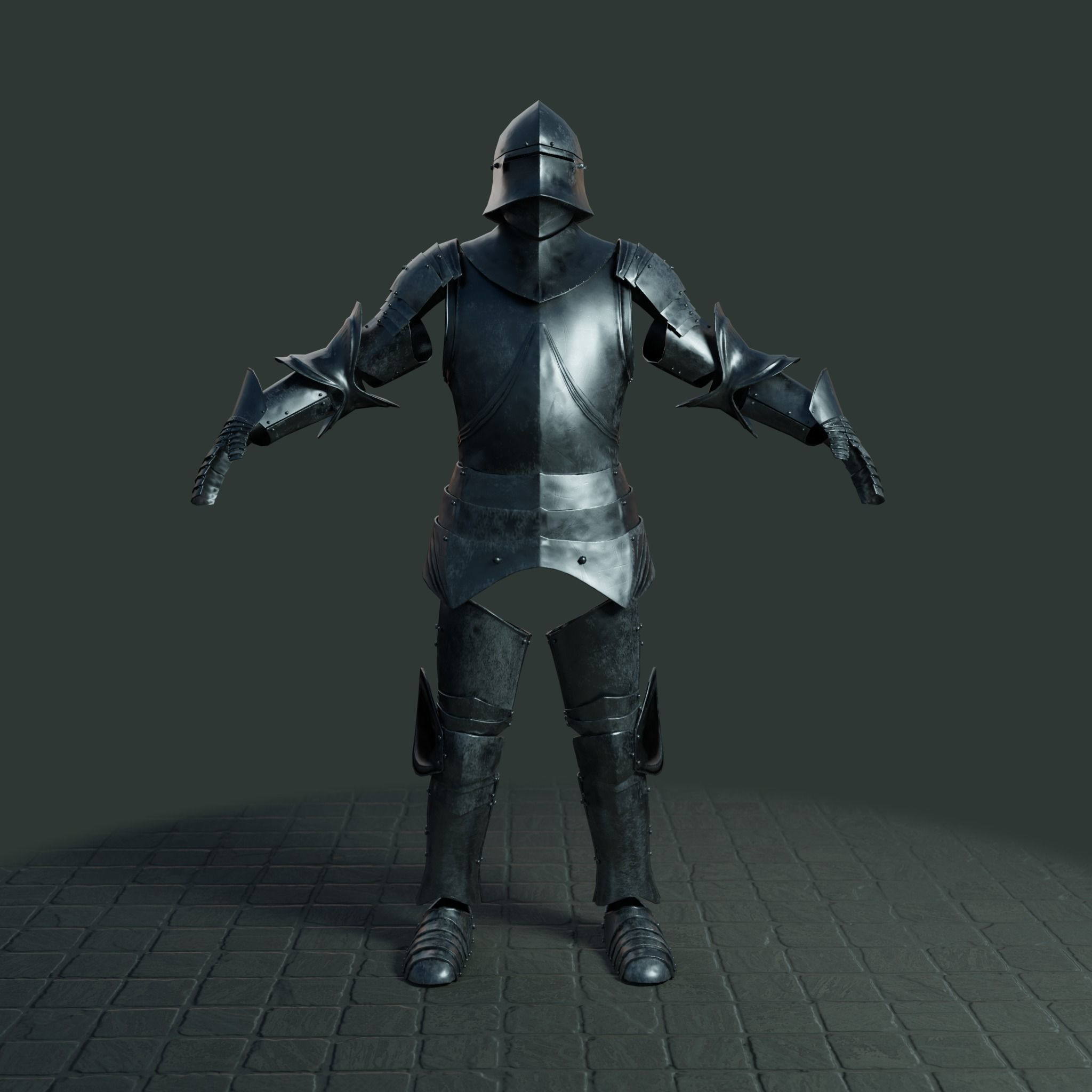 3D model Medieval armor set 002 VR / AR / low-poly | CGTrader