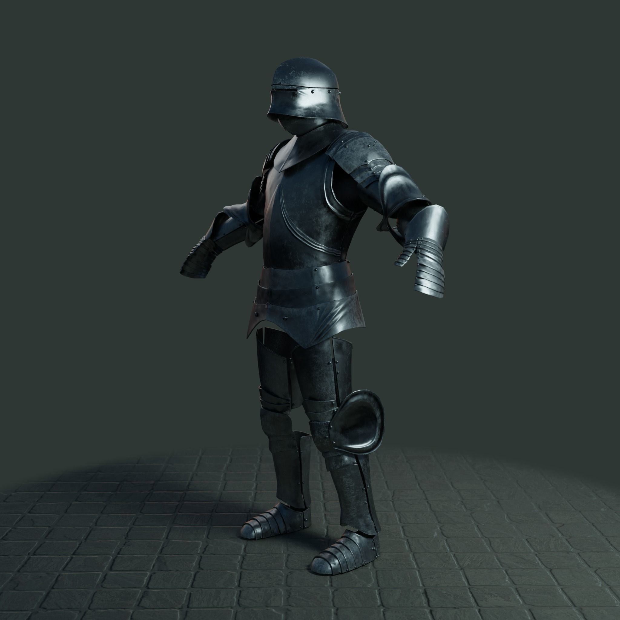 3D model Medieval armor set 002 VR / AR / low-poly | CGTrader
