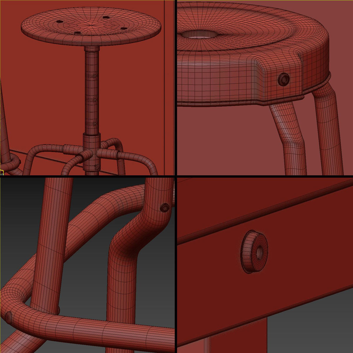 VADHOLMA kitchen table and stools 3D model | CGTrader