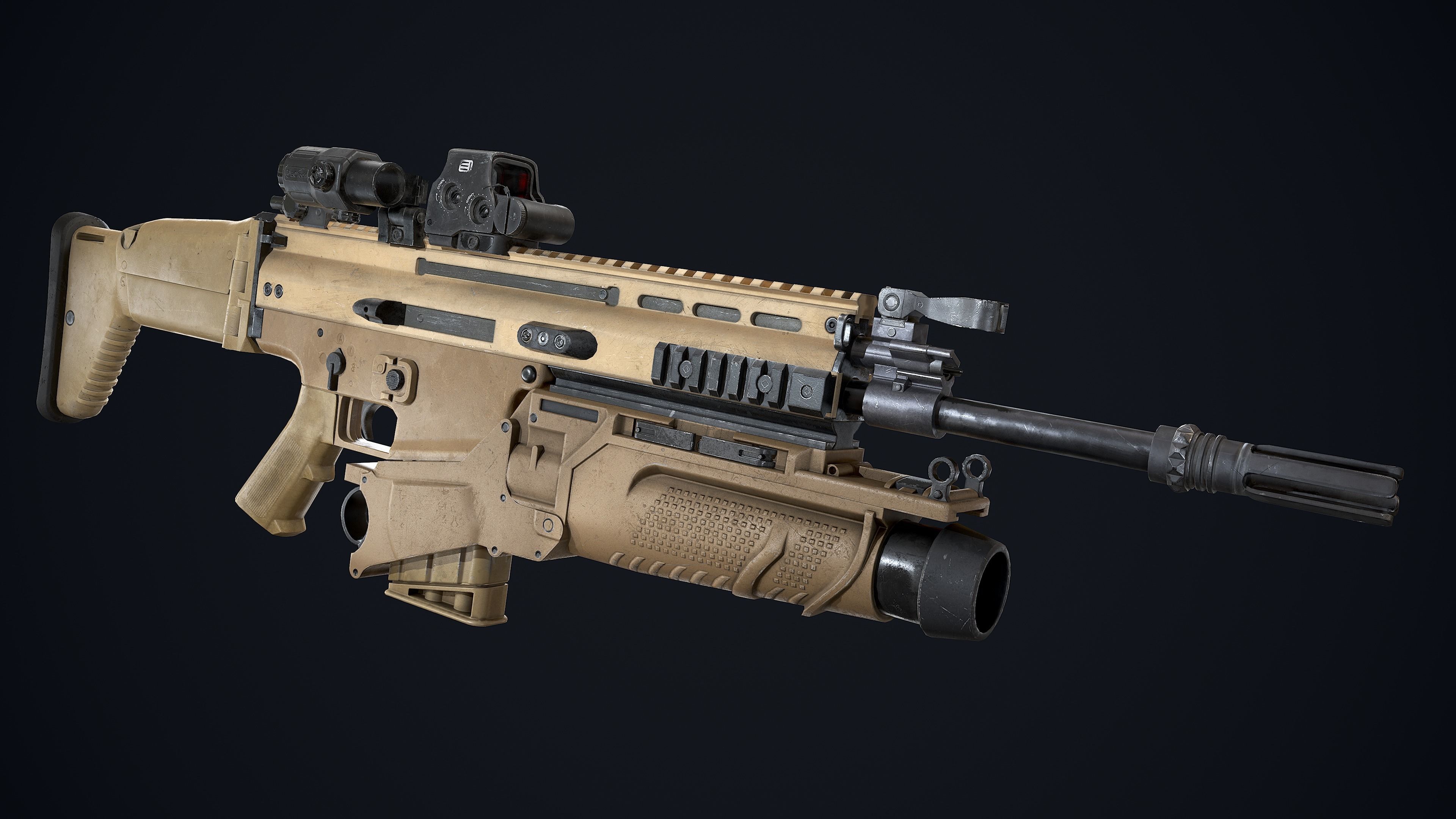 3D model FN SCAR-L-H - EGLM VR / AR / low-poly | CGTrader
