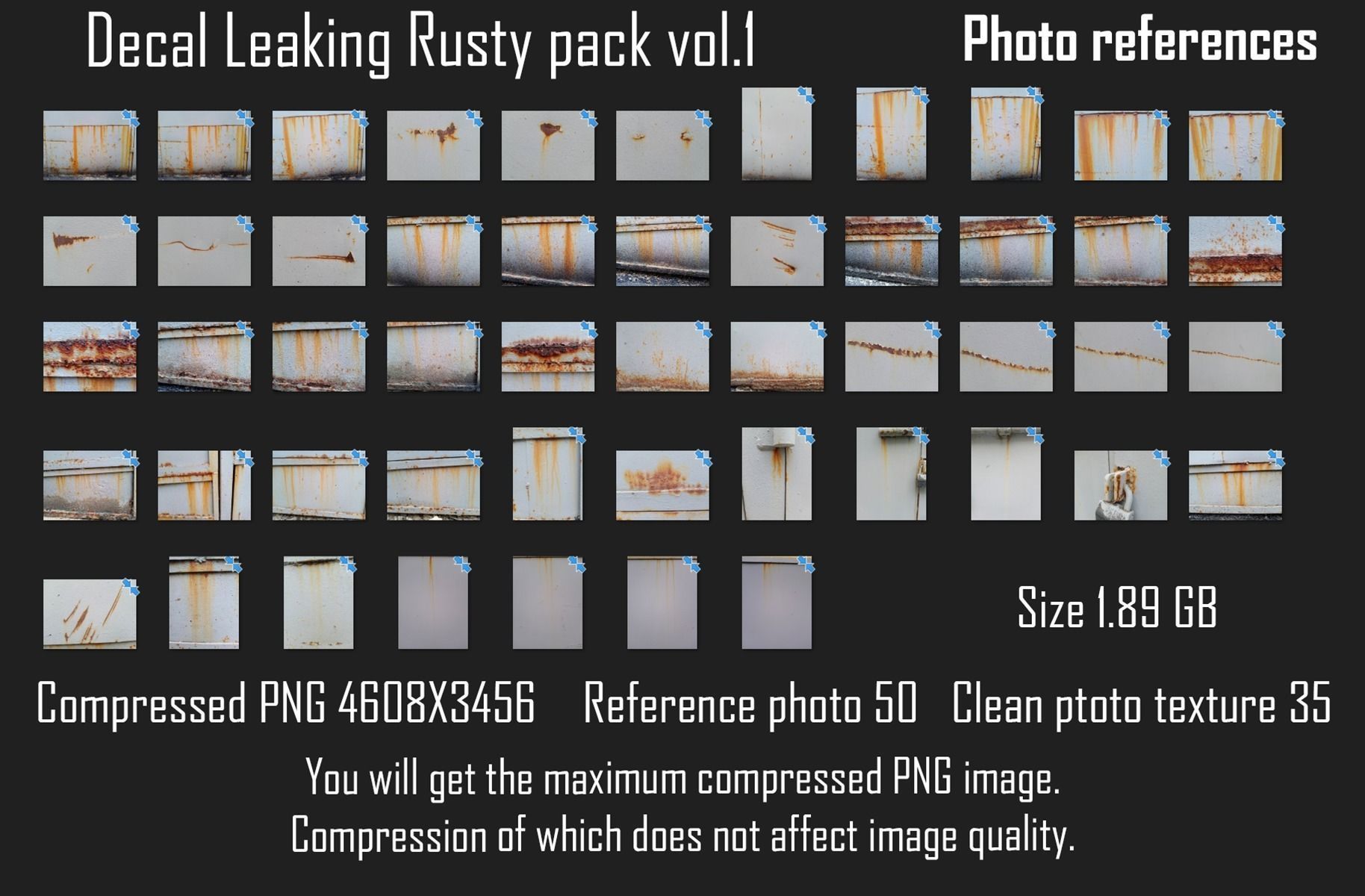 Decal Leaking Rusty texture pack Texture | CGTrader