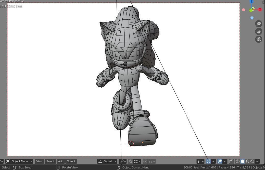 3D model Sonic Rigged VR / AR / low-poly rigged | CGTrader