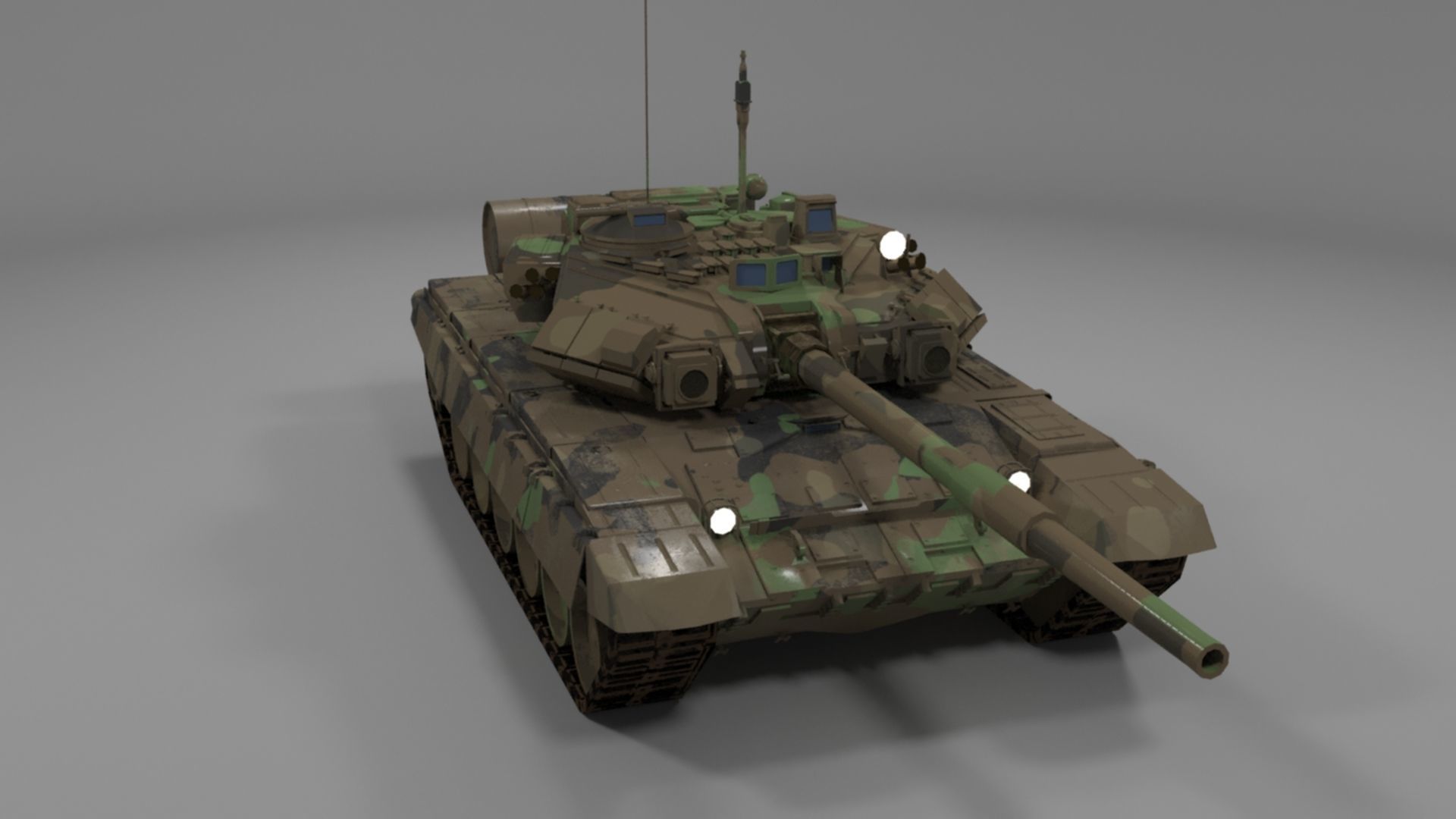 Weathered Camouflaged T90A Main Battle Tank 3D Model 3D model rigged | CGTrader