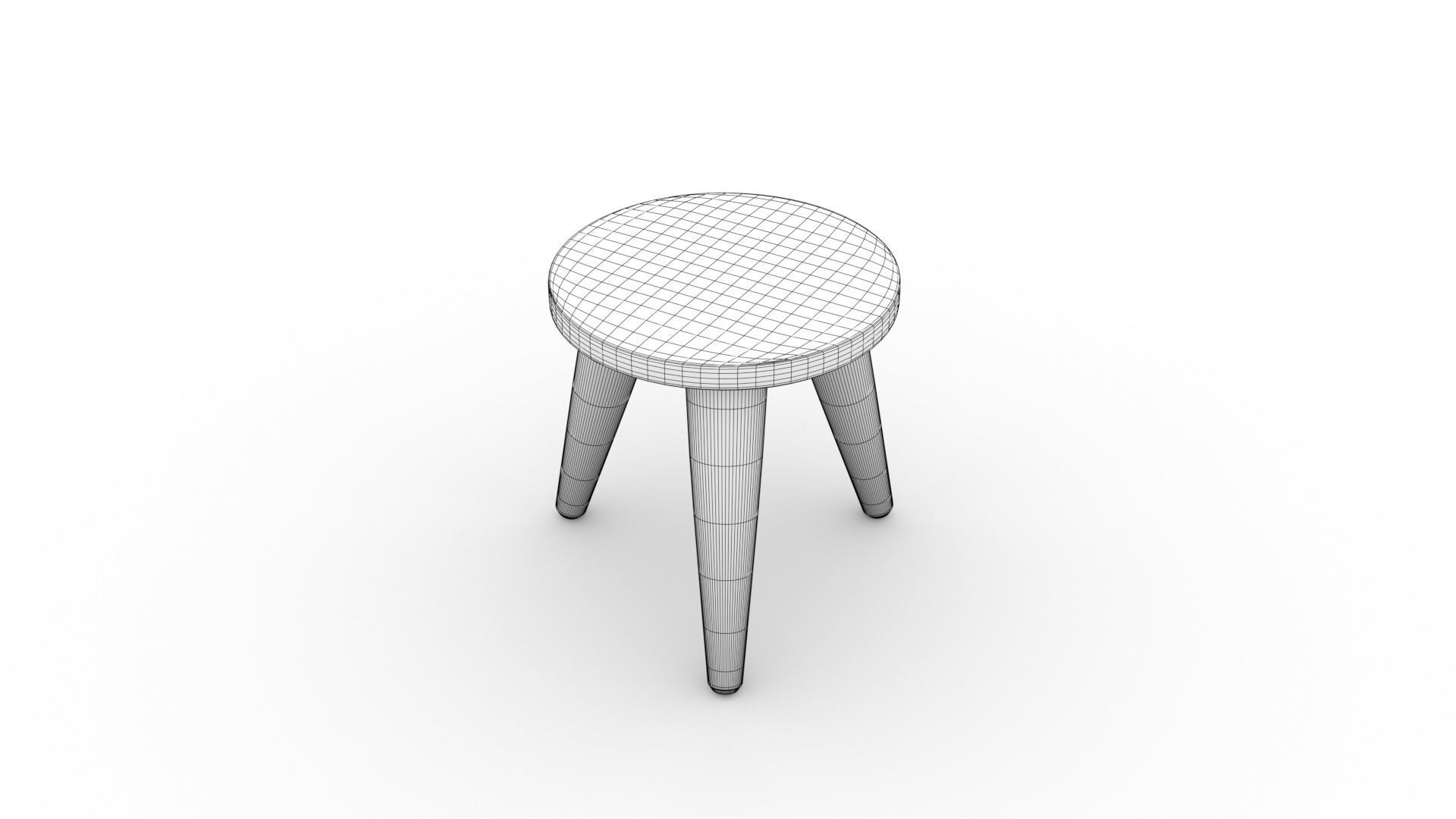 Three Legged Wooden Stool 3D model | CGTrader