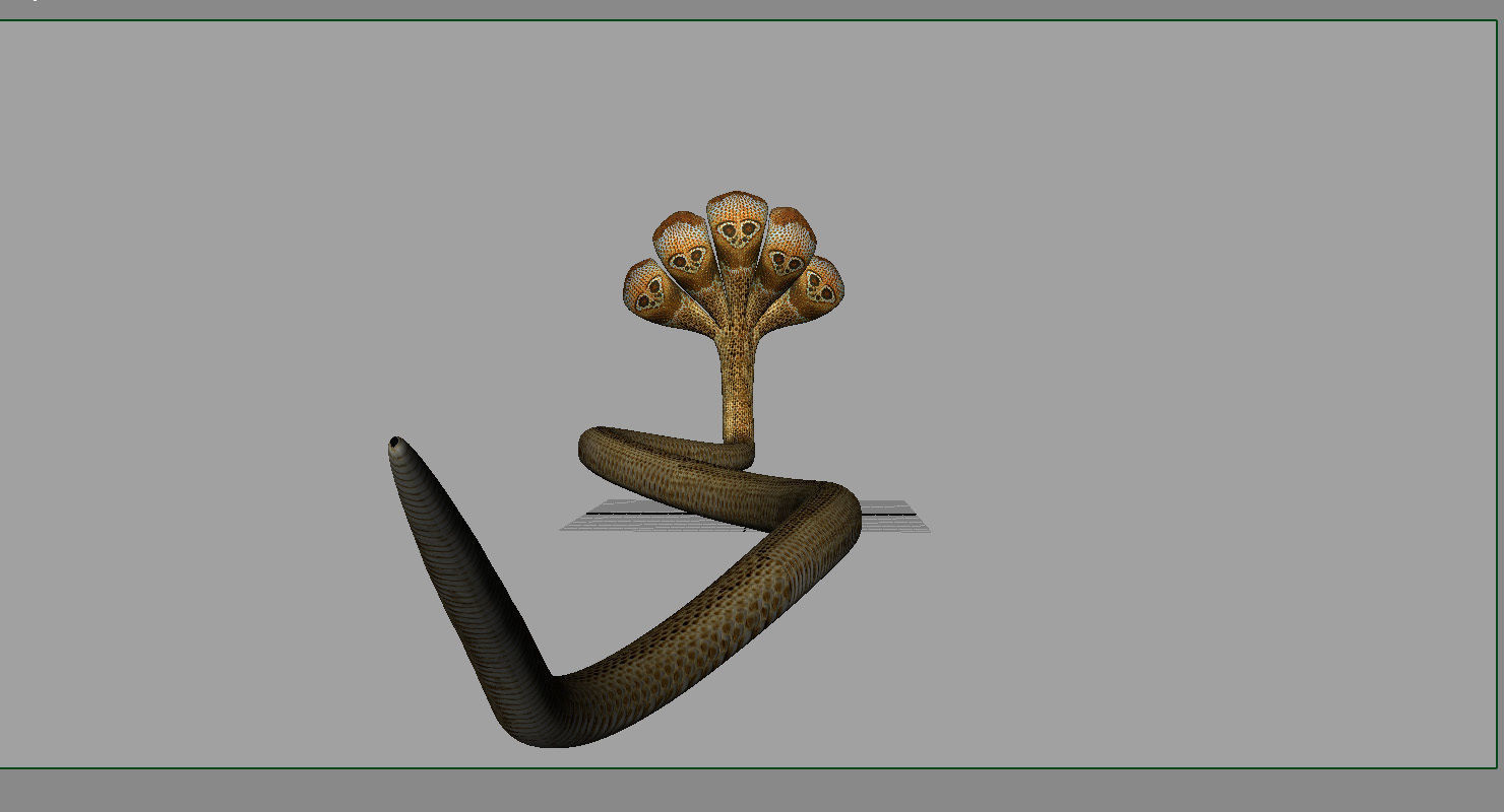 five head snake rigged model 3D model rigged | CGTrader
