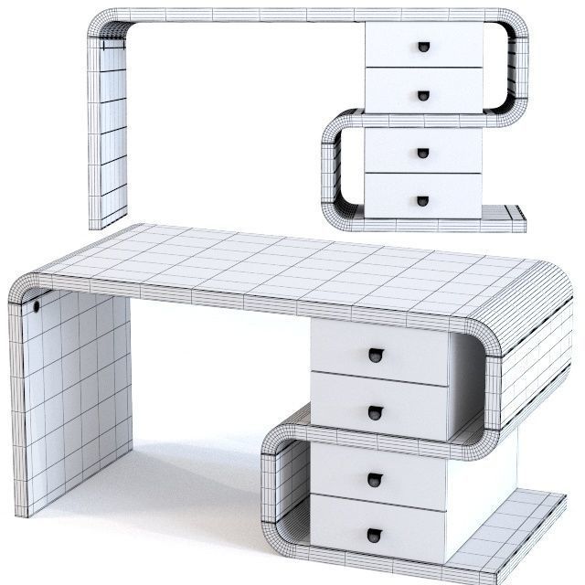 Desk Soft Snake Walnut 3D model | CGTrader