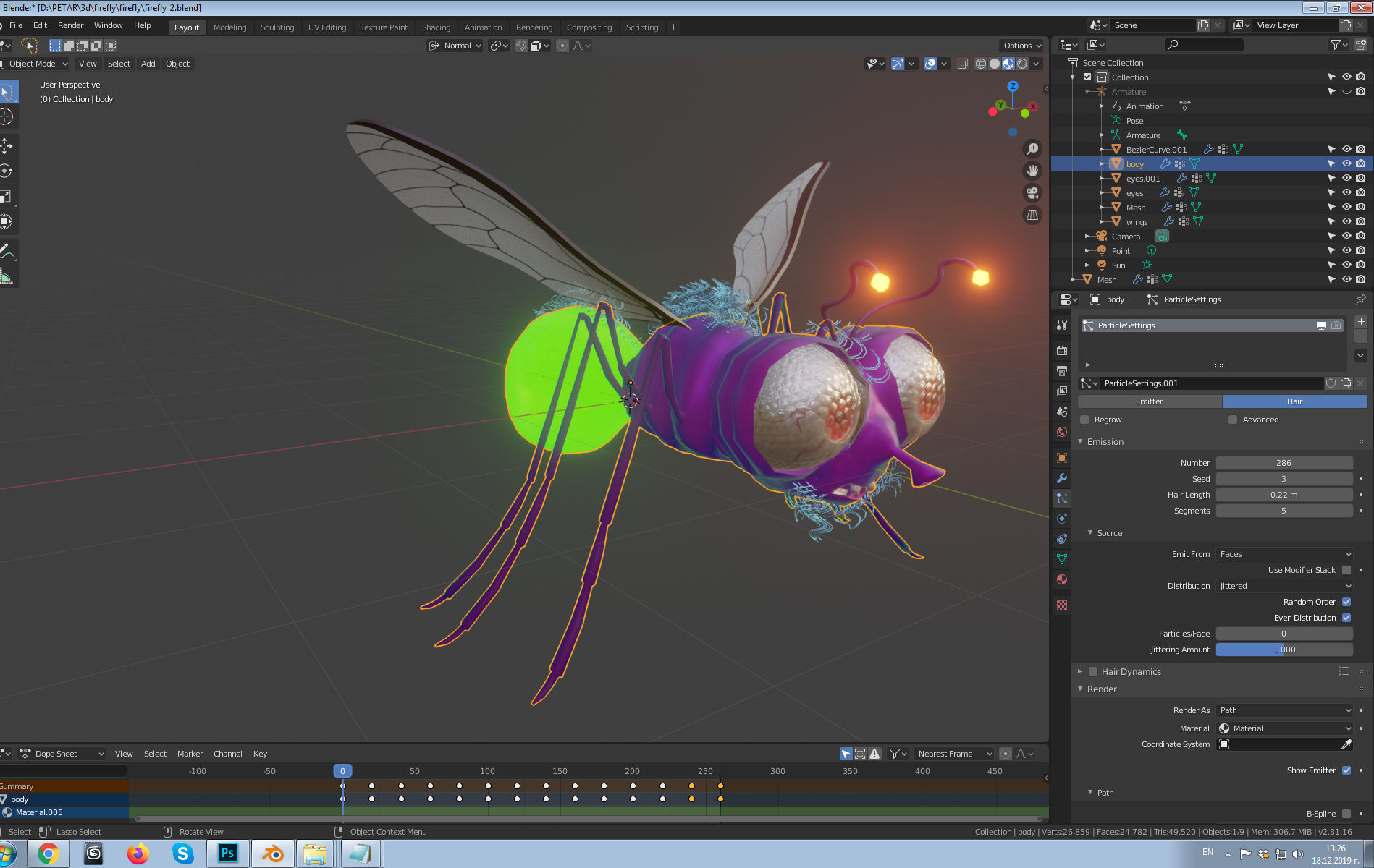 firefly fly 3D model animated rigged | CGTrader